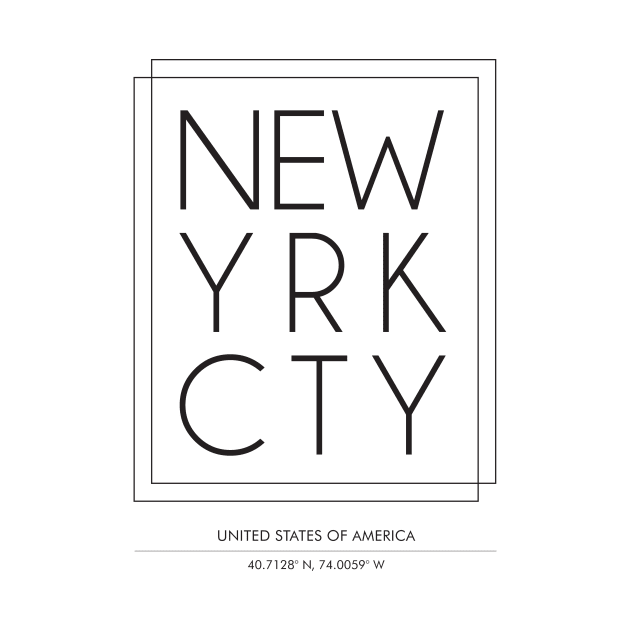 New Yrk Cty Minimal Typography - New York - T-Shirt | TeePublic