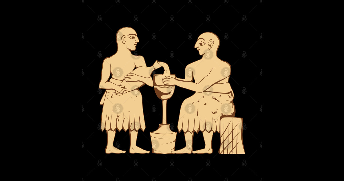 Sumerian Making Beer - Enki - Sticker | TeePublic