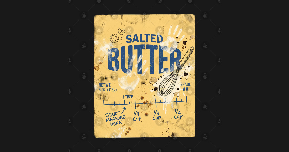Salted Butter Baking Humor Design - Baking Humor - T-Shirt | TeePublic