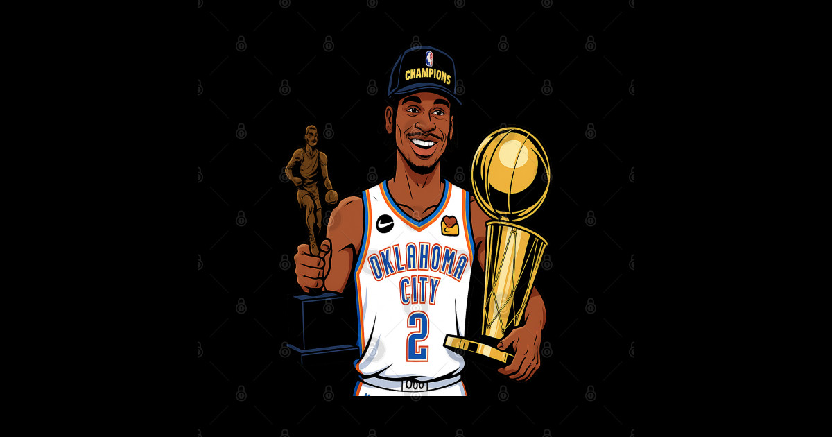 SGA NBA MVP & Champion Cartoon - Shai Gilgeous Alexander - Sticker ...