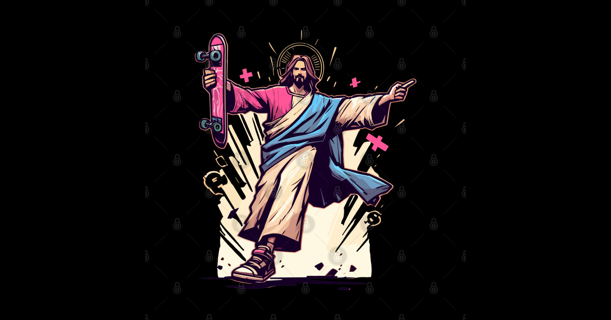 Jesus christ skater - Skate - Posters and Art Prints | TeePublic