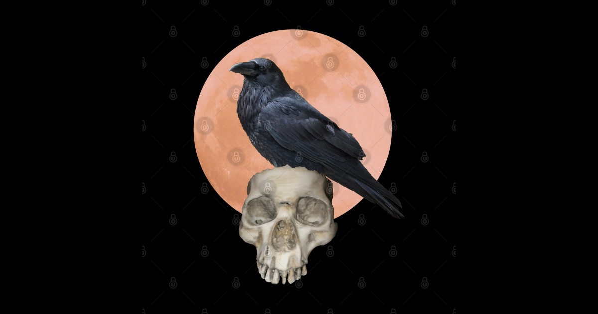 Blood moon raven - Raven - Sticker | TeePublic
