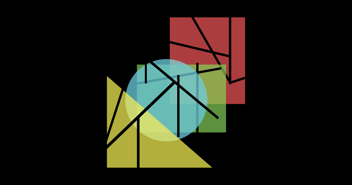 Implied Shapes - Red - Sticker | TeePublic