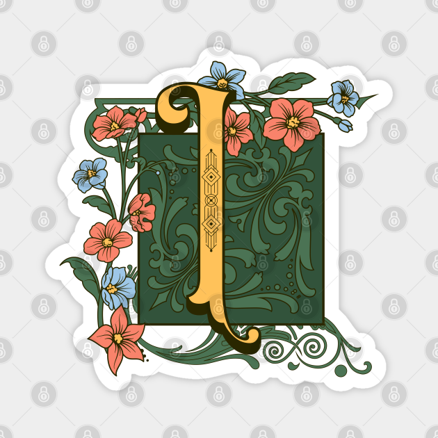 Art Nouveau Letter I, Ornamental Letter I, Art Deco - Letter Design ...