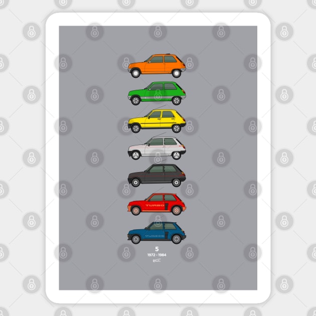 5 classic car collection - Cars - Sticker | TeePublic