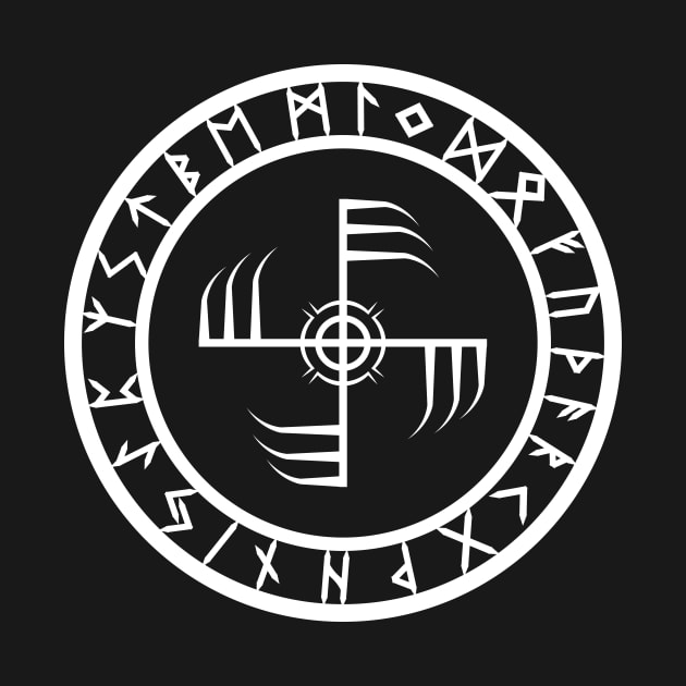 Ginfaxi /// Rune Circle White - Norse - T-Shirt | TeePublic