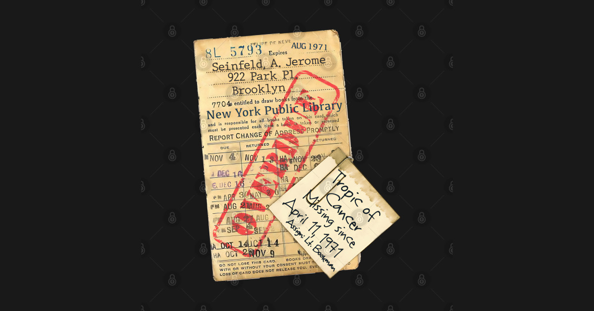 Lt. Bookman - Jerry's Tropic Of Cancer Overdue Book - Seinfeld - T ...