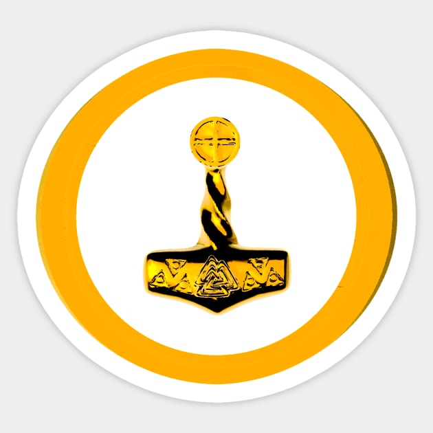 Thor's golden hammer - Thors Golden Hammer - Sticker | TeePublic