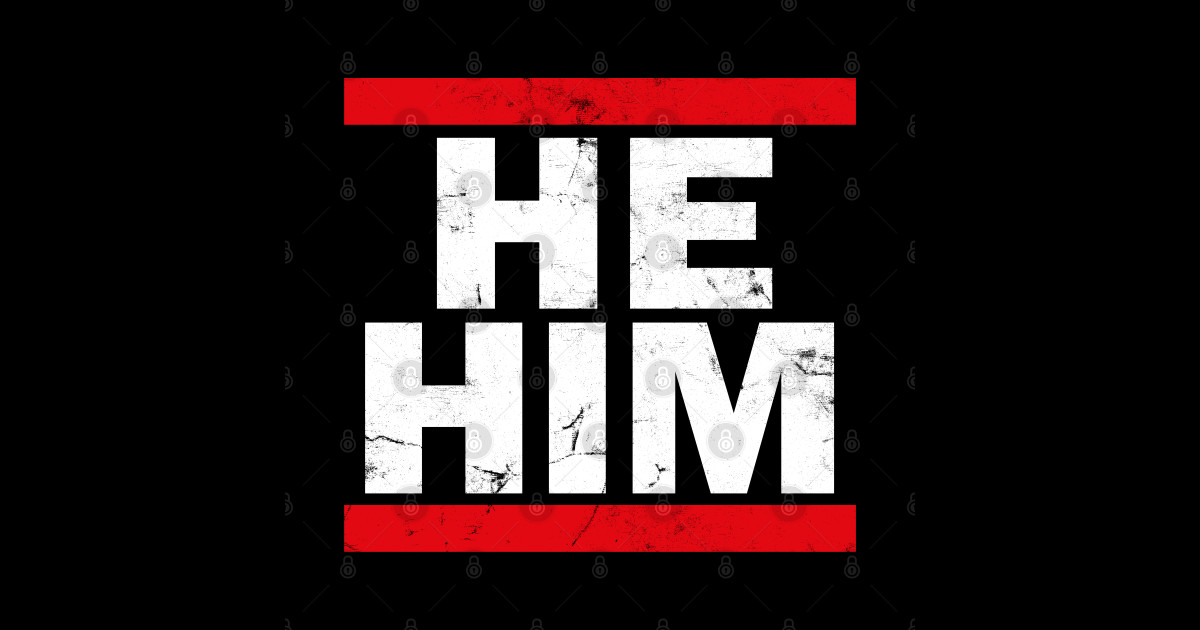 He / Him Pronouns - Retro Style Design - He Him - Sticker | TeePublic
