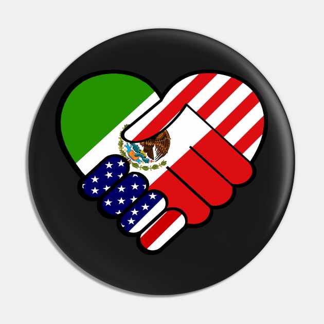 Mexico Flag USA Flag Handshake - Mexico - Pin | TeePublic