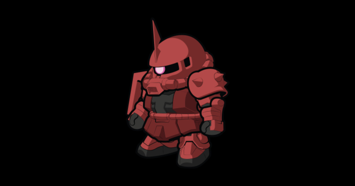 Chibi Red Zaku Gundam - Gundam - Sticker | TeePublic
