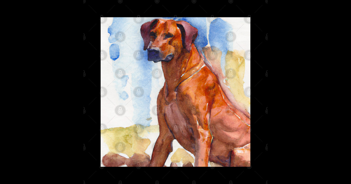 Rhodesian Ridgeback Watercolor Painting - Dog Lover Gifts - Rhodesian ...