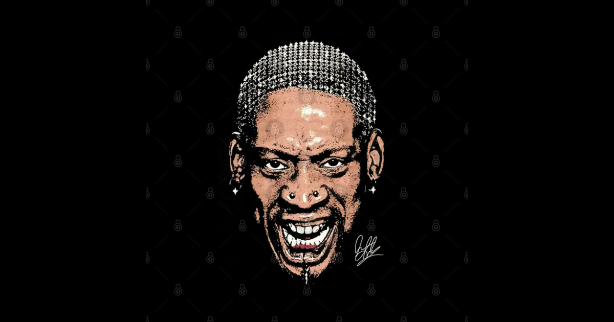 Dennis Rodman Big Face Signature - Dennis Rodman - Sticker | TeePublic