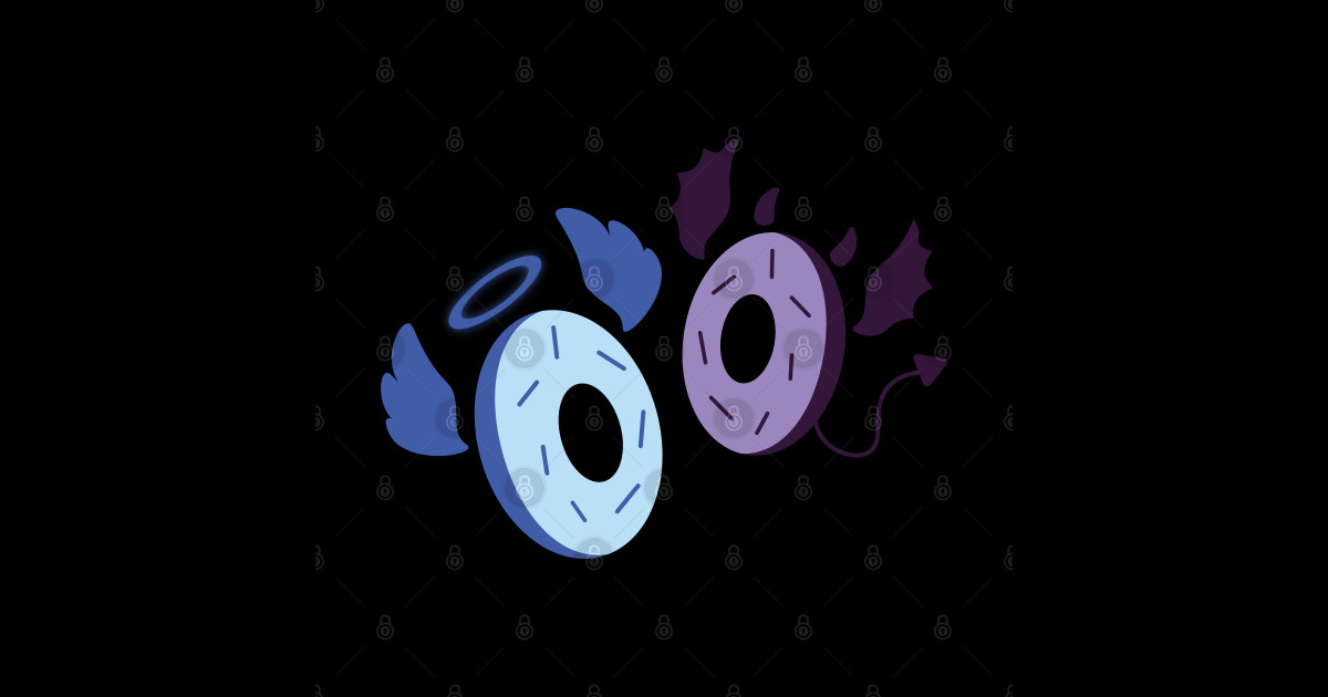 Angel and Devil Donuts - Donut - Sticker | TeePublic