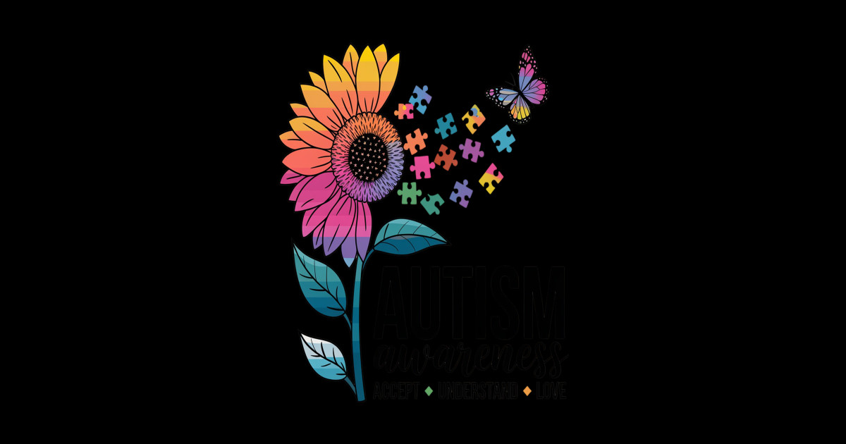Autism Sunflower - Autism Sunflower - Sticker | TeePublic