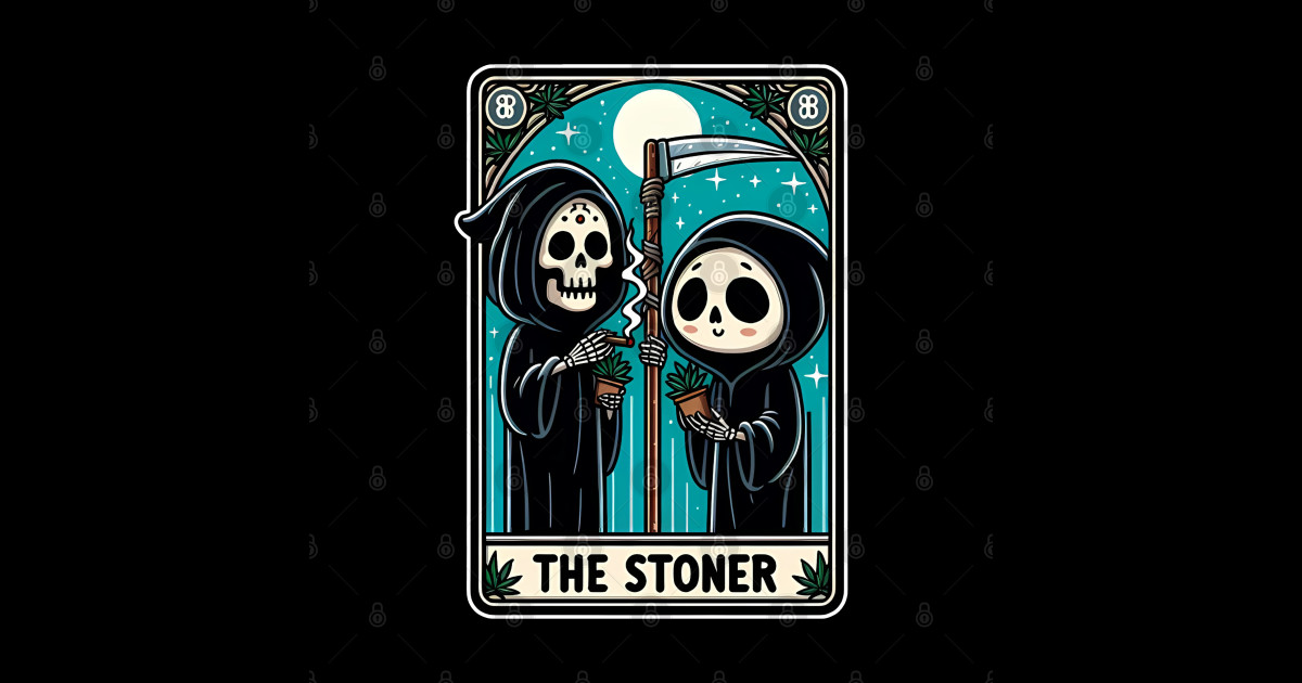 The Stoner Grim Reaper Tarot Card Design - Tarot Card Design - Posters ...