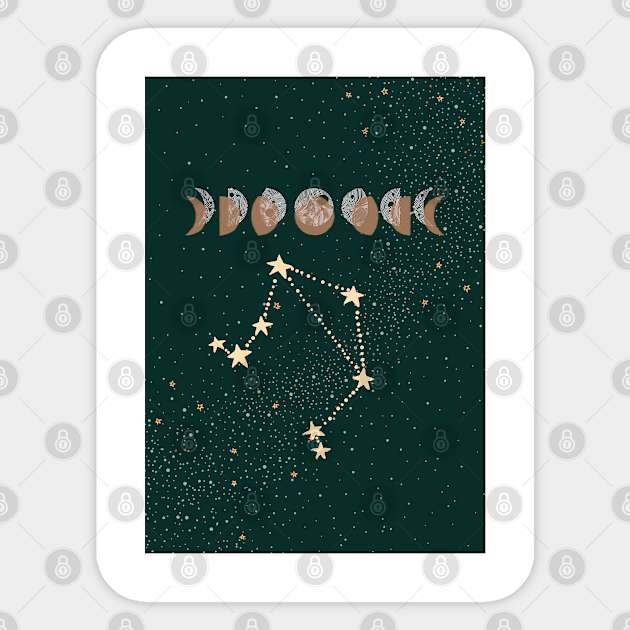 Libra zodiac Moon phases - Libra Zodiac Star Sign Moon Phases - Sticker ...