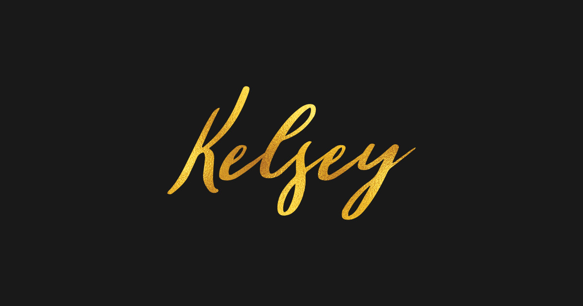 Kelsey Name Hand Lettering in Faux Gold Letters - Kelsey - T-Shirt ...