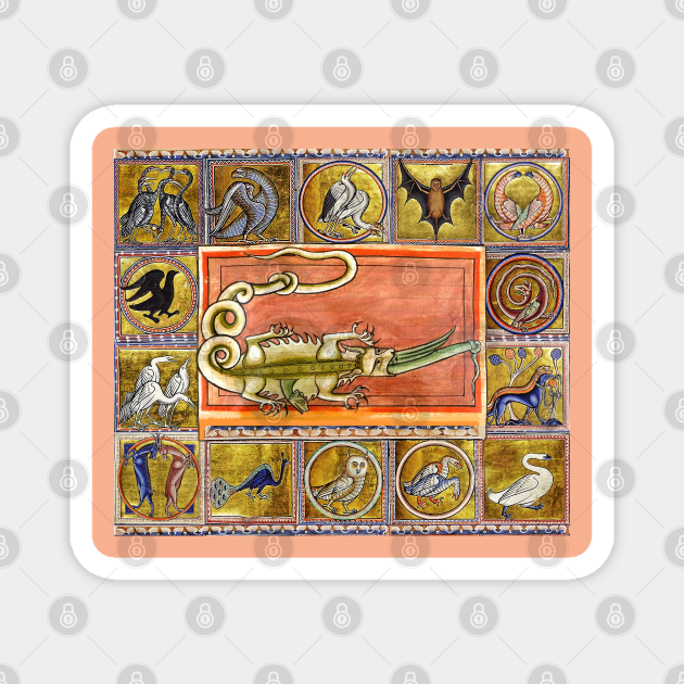 MEDIEVAL BESTIARY,CROCODILE EATING SEA SERPENT, MYTHICAL ANIMALS IN ...