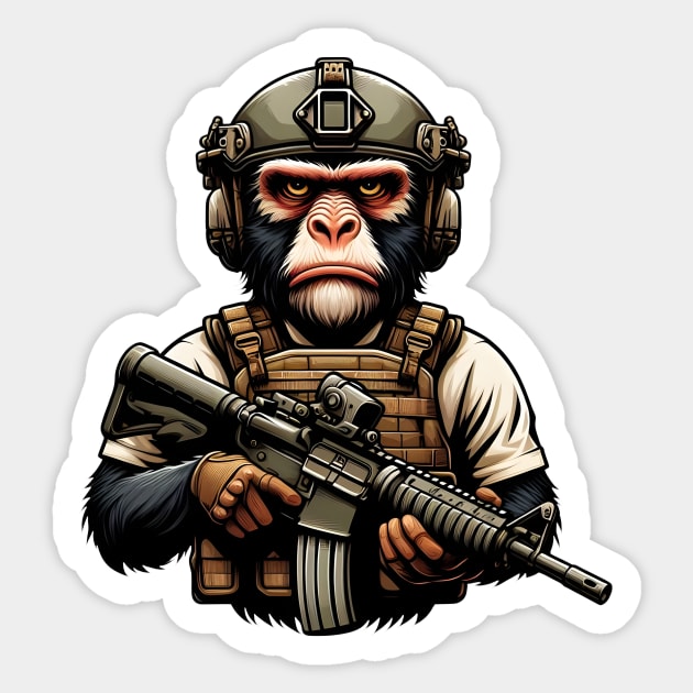 Tactical Monkey - Monkey - Sticker | TeePublic