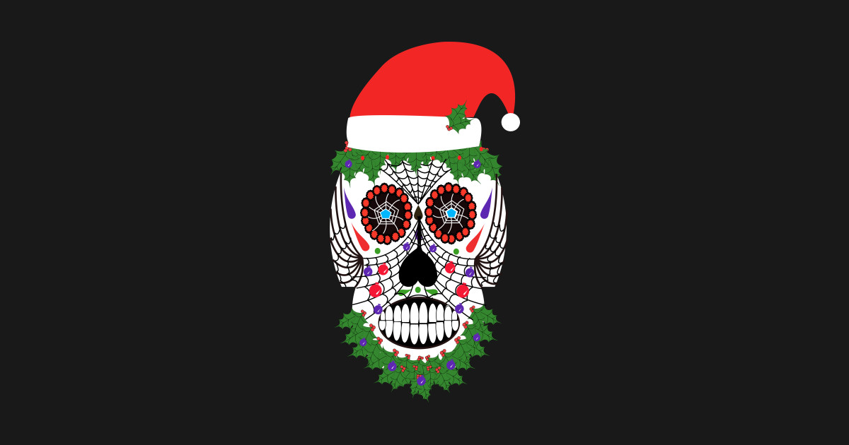 Scary Santa Claus Skeleton Face with Santa hat - Skeleton Santa Claus ...