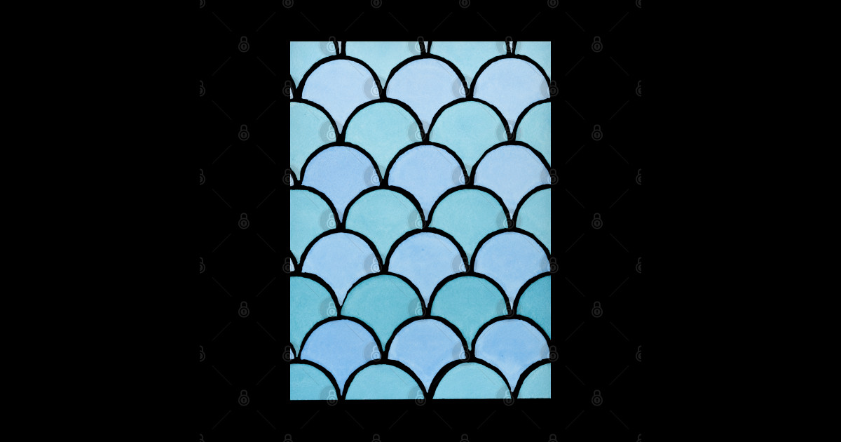 MERMAID SCALES - Blue and Aqua Scallop Design - Susan Prolman - Magnet ...