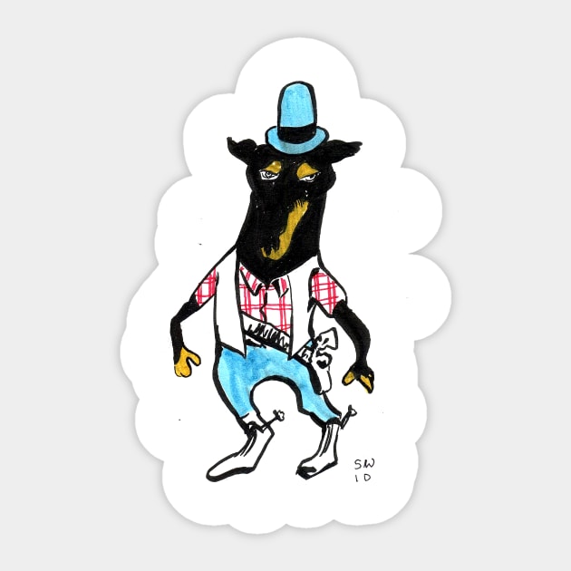 Doberman Cowboy - Doberman Pinscher - Sticker | TeePublic