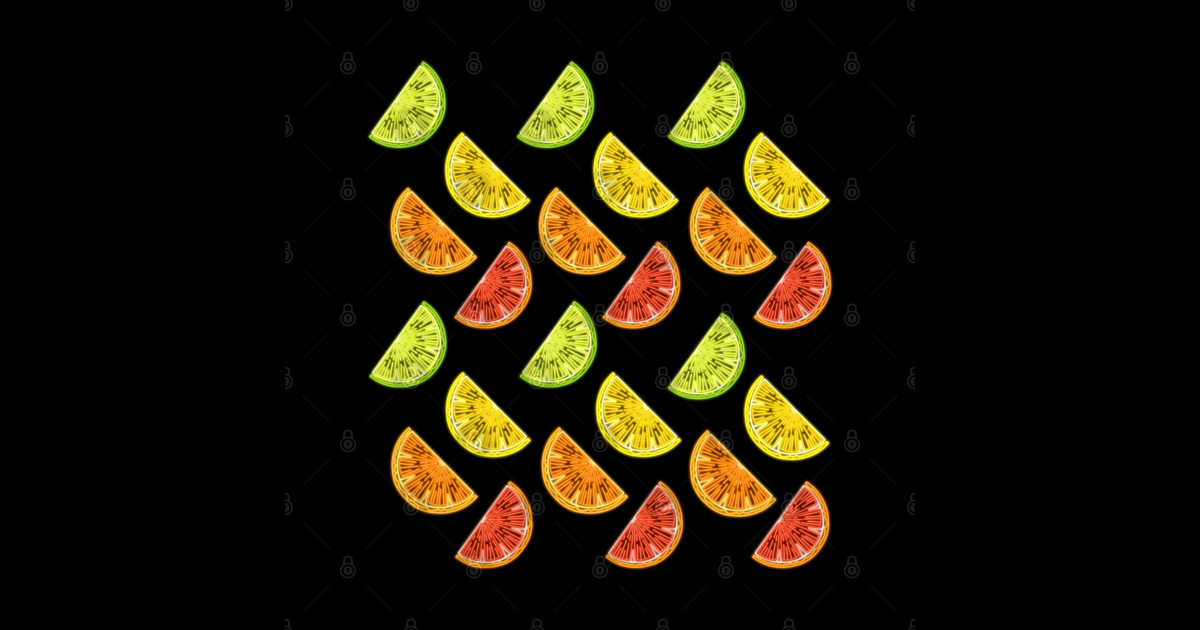 Citrus Neon Lights - Citrus Fruit - Sticker | TeePublic