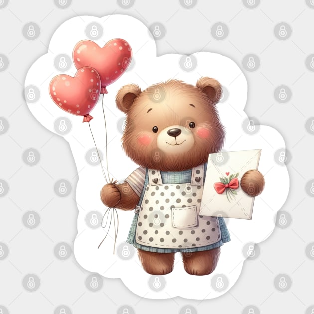 Valentine Love Bear - Valentine - Sticker | TeePublic