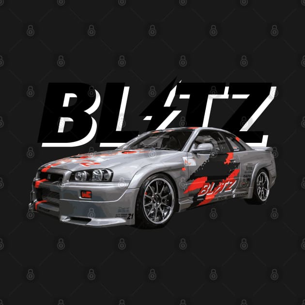 blitz GT-R R34 V spec II N1 Skyline BNR34 KV2 Athlete Silver R348 ...