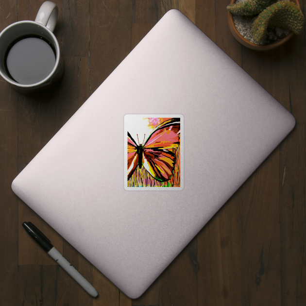 A Butterfly So Pink - Butterfly - Sticker | TeePublic