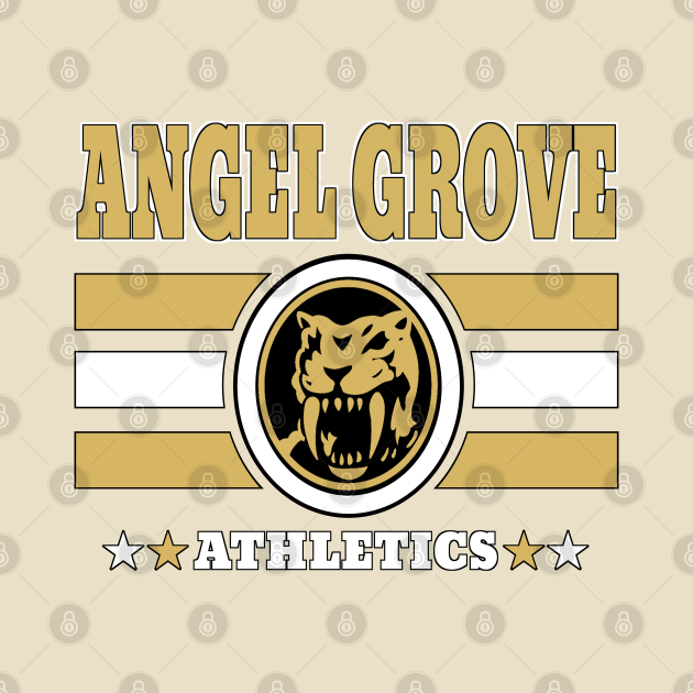 Angel Grove Athletics - Yellow - Power Rangers - T-Shirt | TeePublic