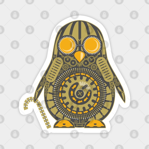Clockwork Steampunk Penguin with Goldfish Engine and Cane - Penguin ...