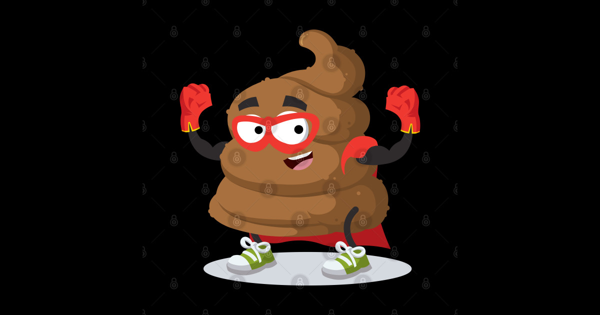 Superhero cartoon brown piece of shit poop character mascot - Super ...