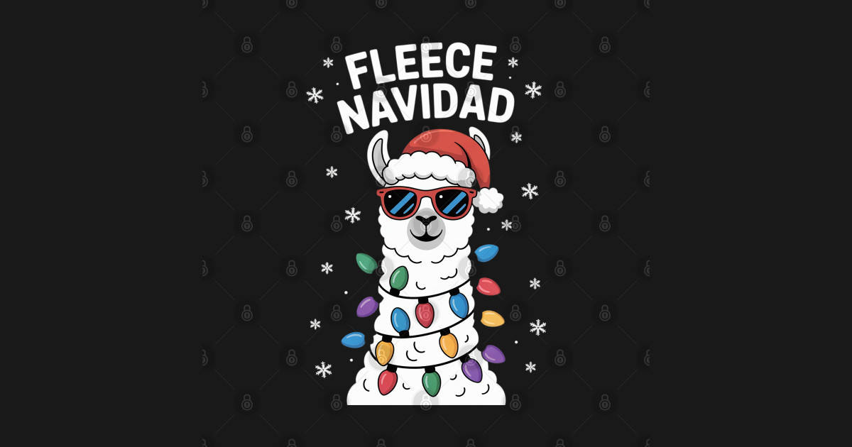 Fleece Navidad Feliz Navidad Xmas Christmas Llama - Fleece Navidad ...