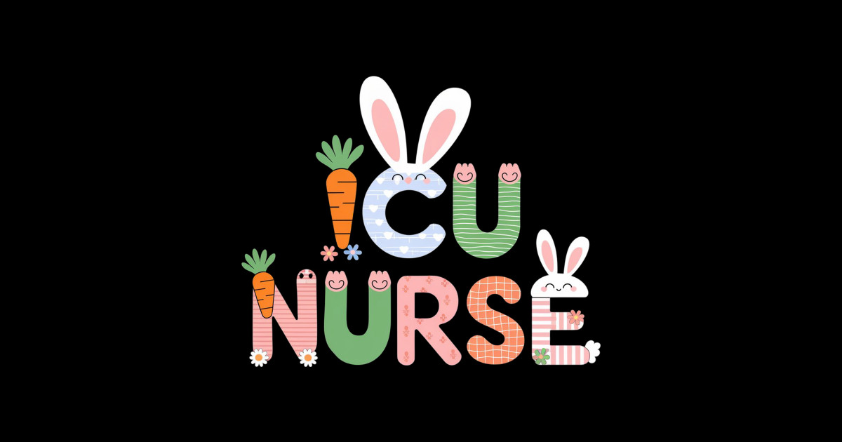 Hoppy Easter ICU Nurse Medical Crew Healthcare Squad Bunny - Hoppy Easter - Sticker | TeePublic