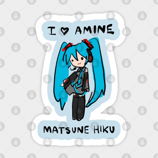 amine fan - Hatsune Miku - Sticker | TeePublic