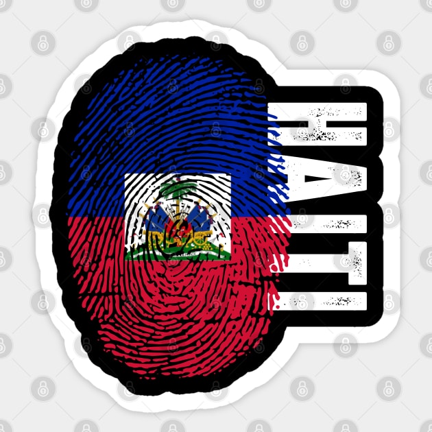 Haiti Flag Fingerprint My Story DNA Haitian - Haiti - Sticker | TeePublic