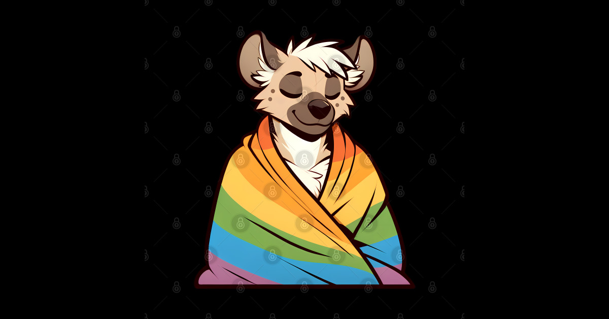 Comfy Womfy Furry Pride Hyena LGBTQ Rainbow - Furry - Sticker | TeePublic
