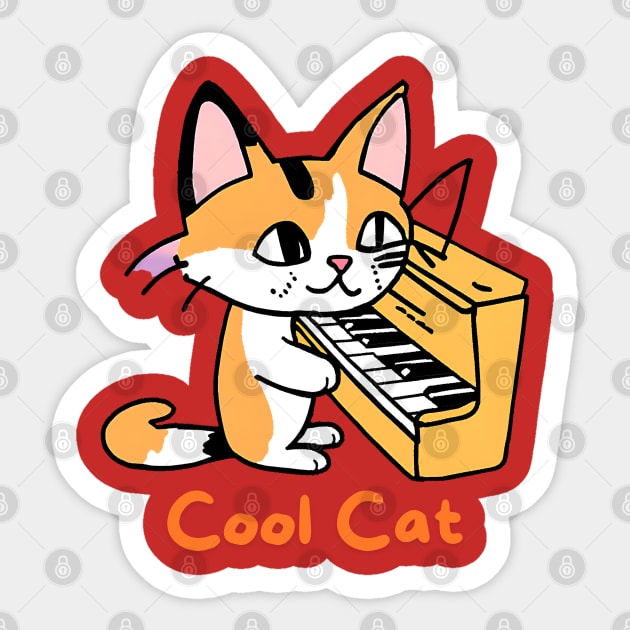 Cool Cat Calico - Cats - Sticker | TeePublic