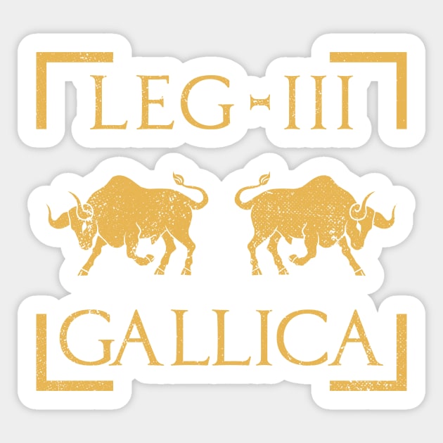 Legio III Gallica Taurus Bull Emblem Roman Legion - Vexillum - Sticker ...