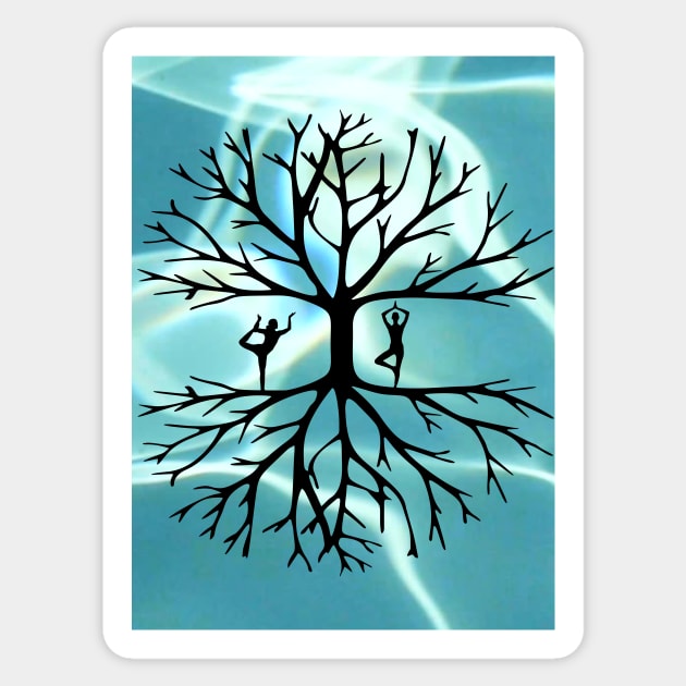 Grounded Trees and Humans Yoga Water Graphic - Tree - Sticker | TeePublic