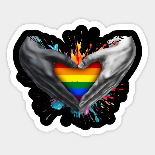 heart hand Pride Month - Heart Hand Pride Month Day - Sticker | TeePublic