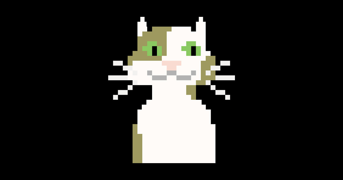 Pixel Cat - Pixelated Art - Sticker | TeePublic