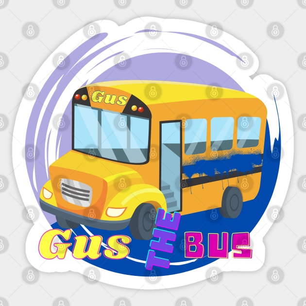 Gus the Safety Bus vintage & Summer - Gus The Bus - Sticker | TeePublic