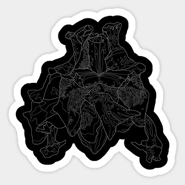 Flower 1 (white outline) - Flowers - Sticker | TeePublic