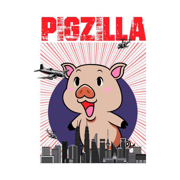 Pigzilla - Pig Lover - Tapestry | TeePublic