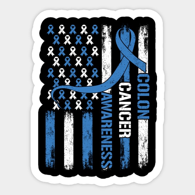 Colon Cancer Awareness Month American Flag - Colon Cancer Awareness ...