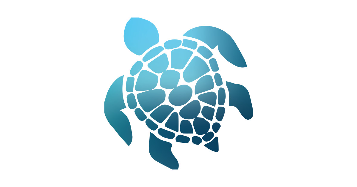 Blue Ombre Sea Turtle - Sea Turtle - T-Shirt | TeePublic