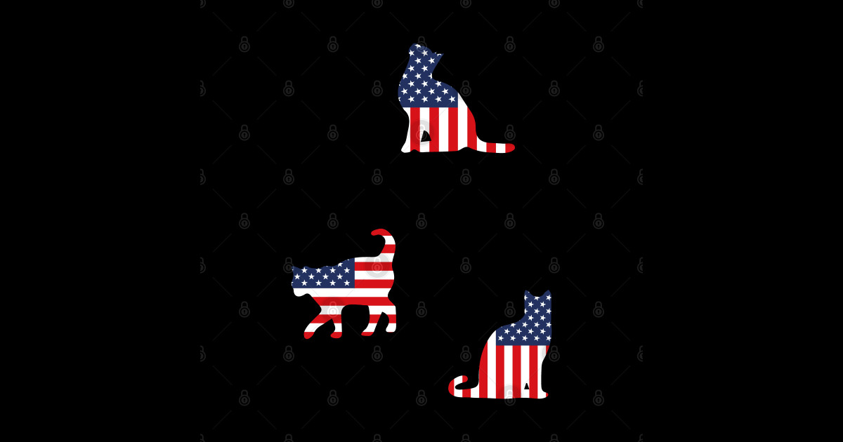 American Flag Cat Pack - American Flag Cat - Sticker | TeePublic